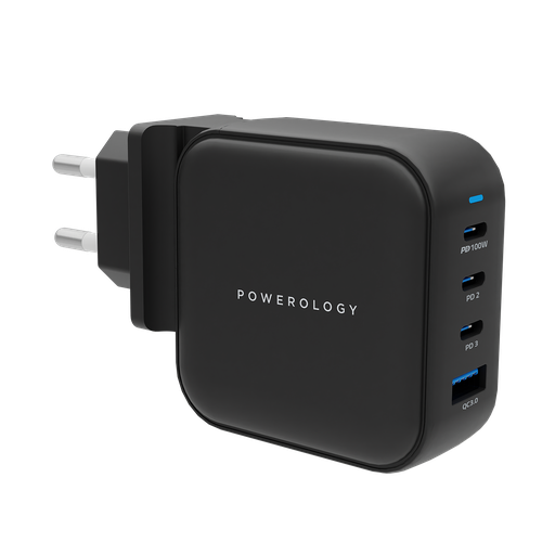 100W Triple PD + QC3.0 Travel Adapter | Powerology